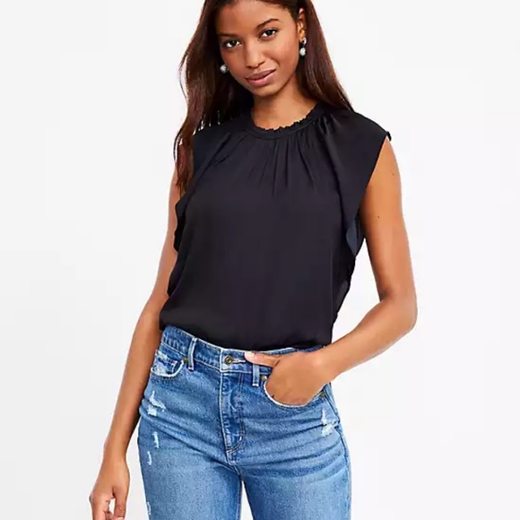 LOFT | Tops | Flutter Sleeve Shell | Poshmark